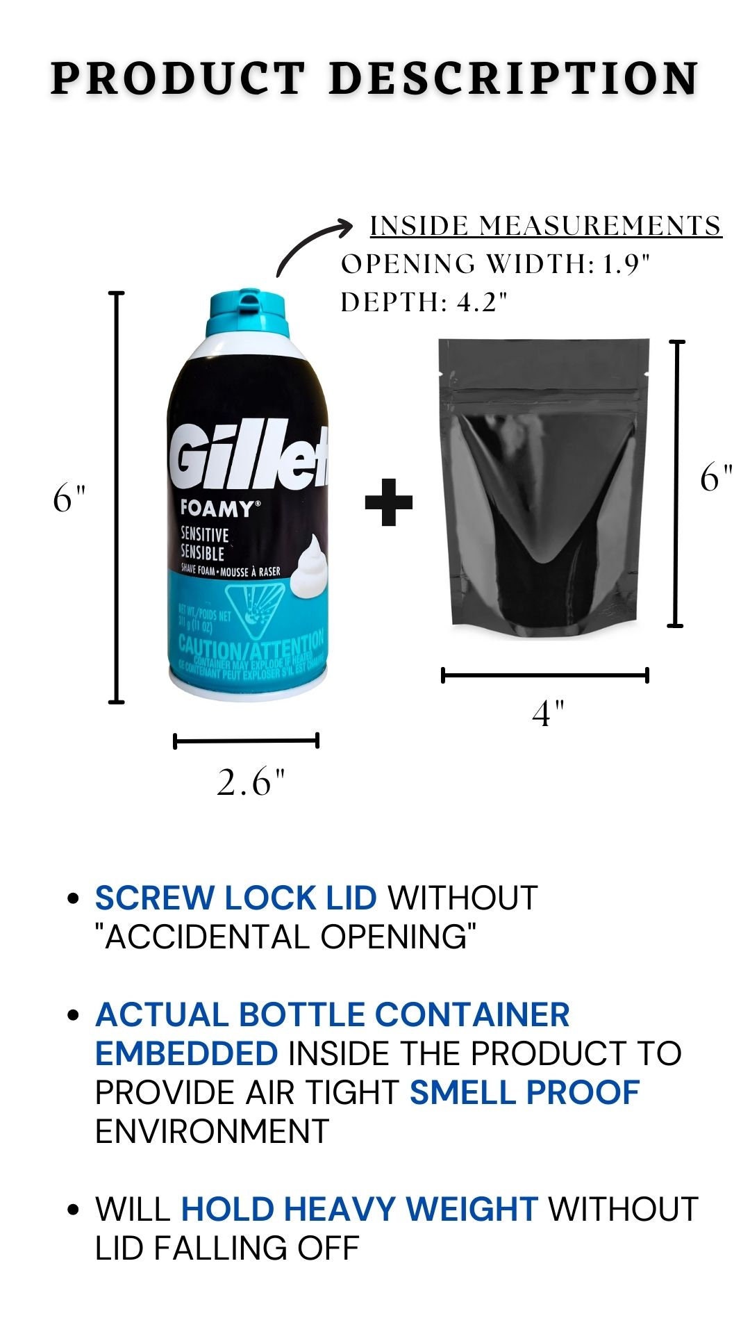 Gillette Shaving Cream Diversion Safe Stash Screw Lock Smell-proof ...
