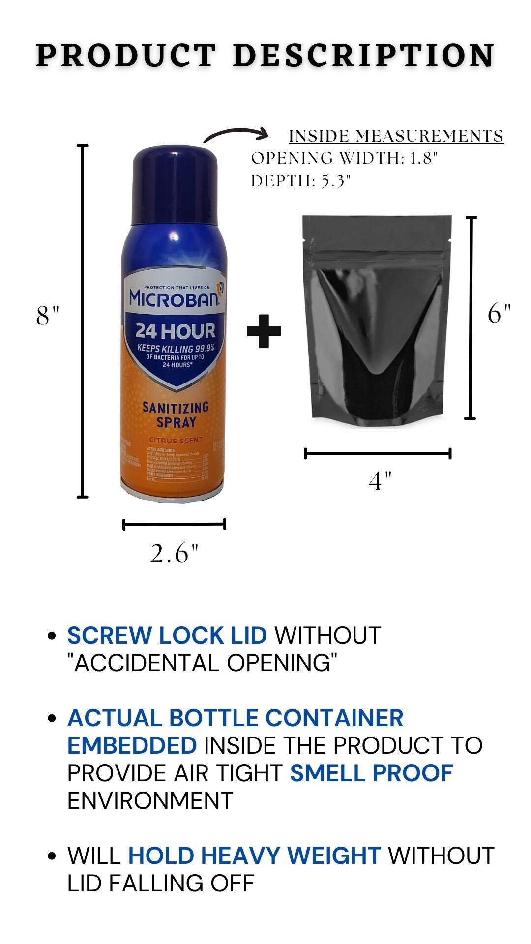 Microban Diversion Safe Stash Screw Lock Smell-proof Container + 1 Free ...