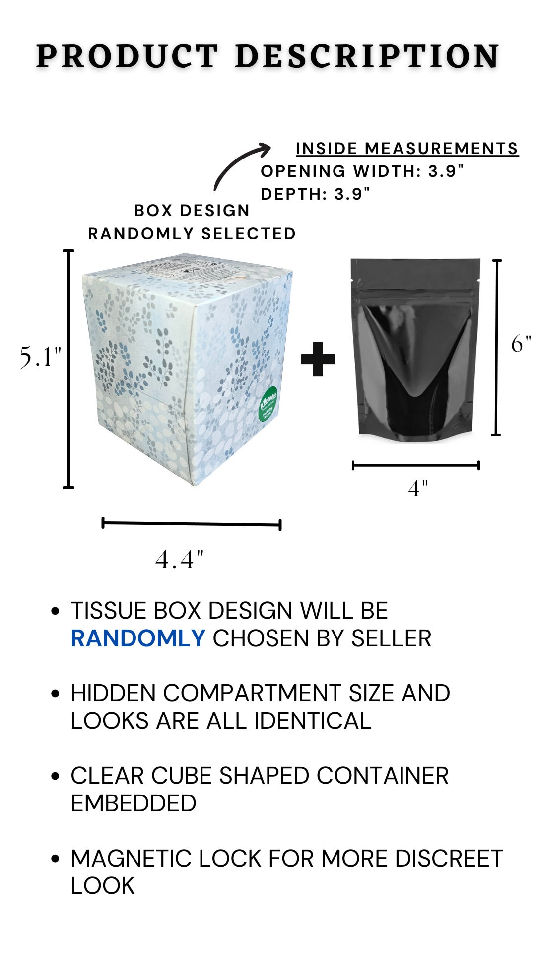 Best Tissue Box Diversion Safe Clear Cube Stash Container Hidden Secret ...