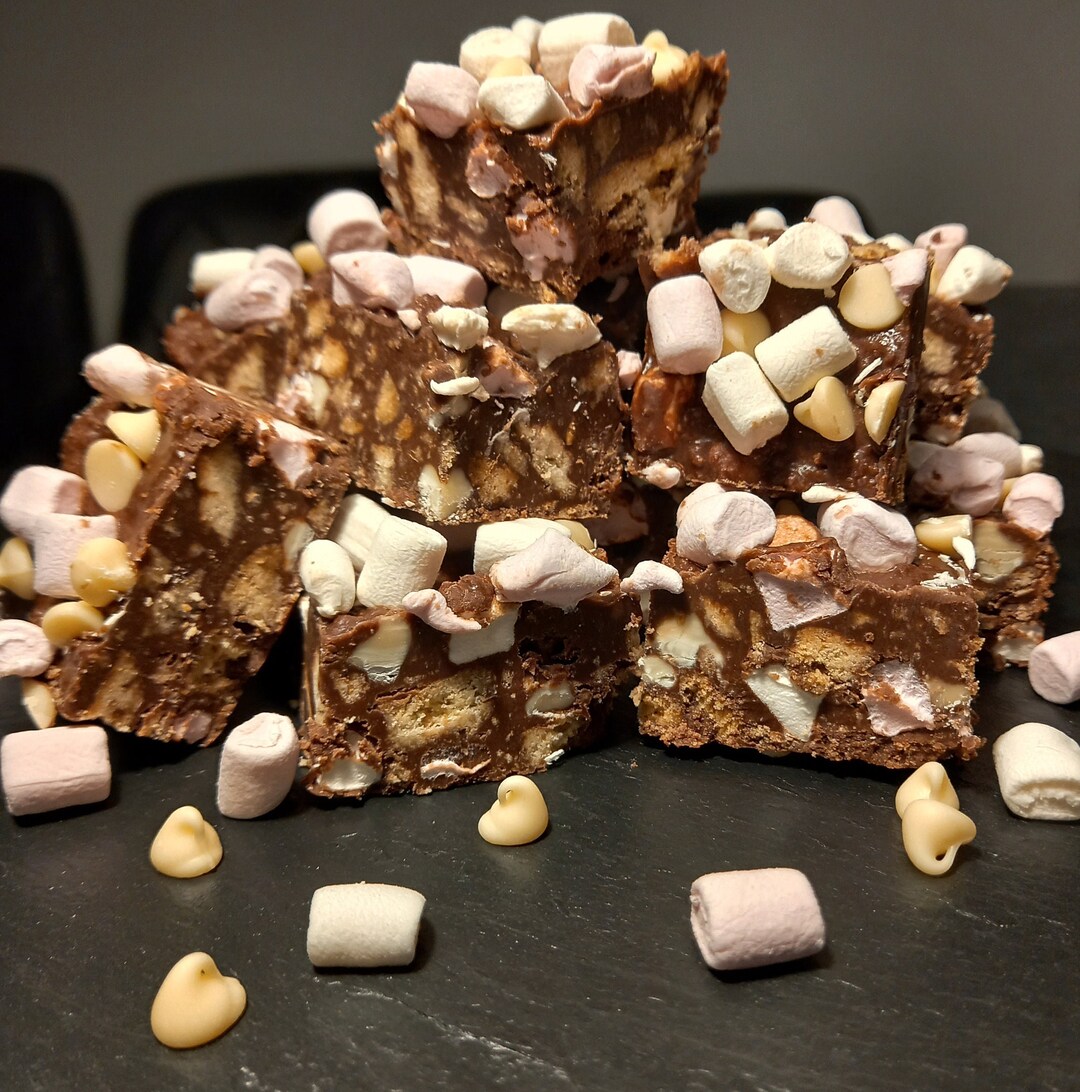 Rocky Road Bites Milk/dark/white Chocolate With Tons of Marshmallows ...