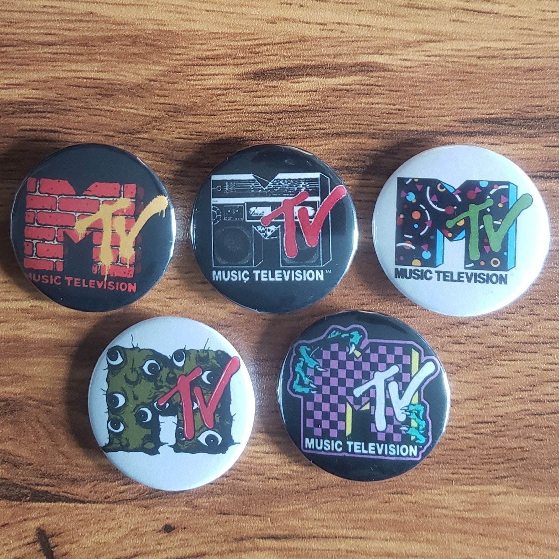 1980s Mtv Logo Designs Button Pack of 5 1.25 - Etsy