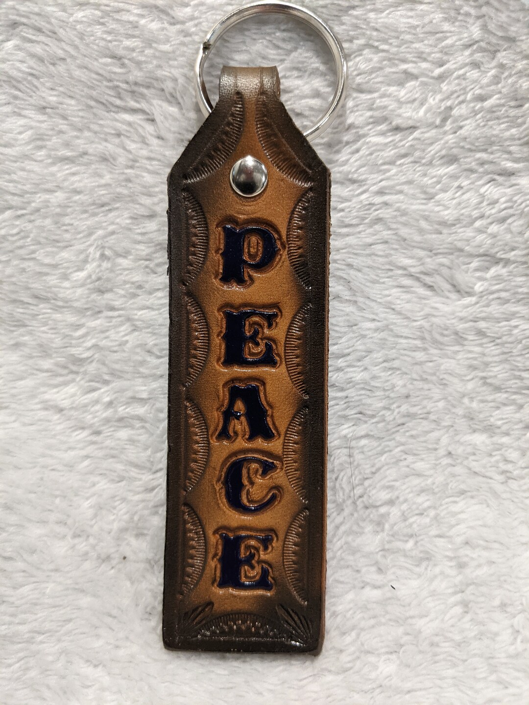 Prison Leather Work - Peace - Keychain - Gift - Art - Etsy