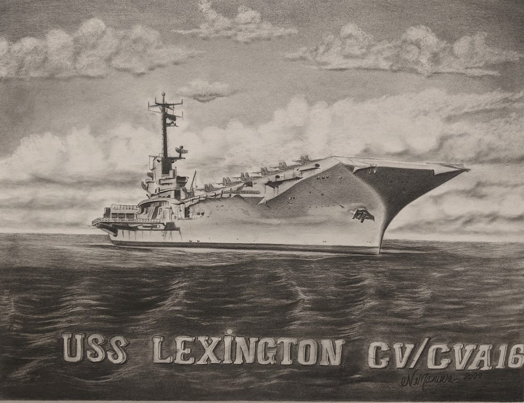Prison Pencil Drawing - USS Lexington - Naval Ship - Corpus Christi ...