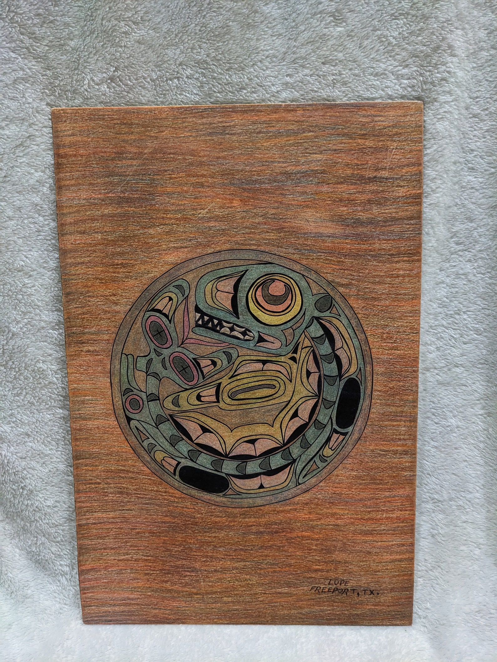 Prison Art - Aztec Dragon - Circle - Native - Colored Pencil - Drawing ...