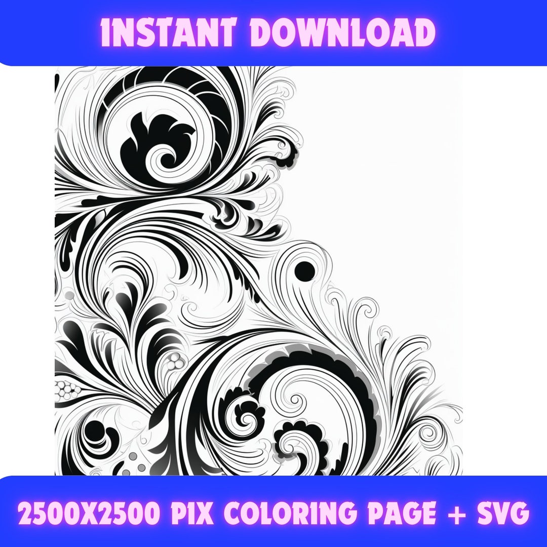 Acanthus SVG Doodle, Filigree SVG, Decorative Ornament Svg, Baroque Svg ...