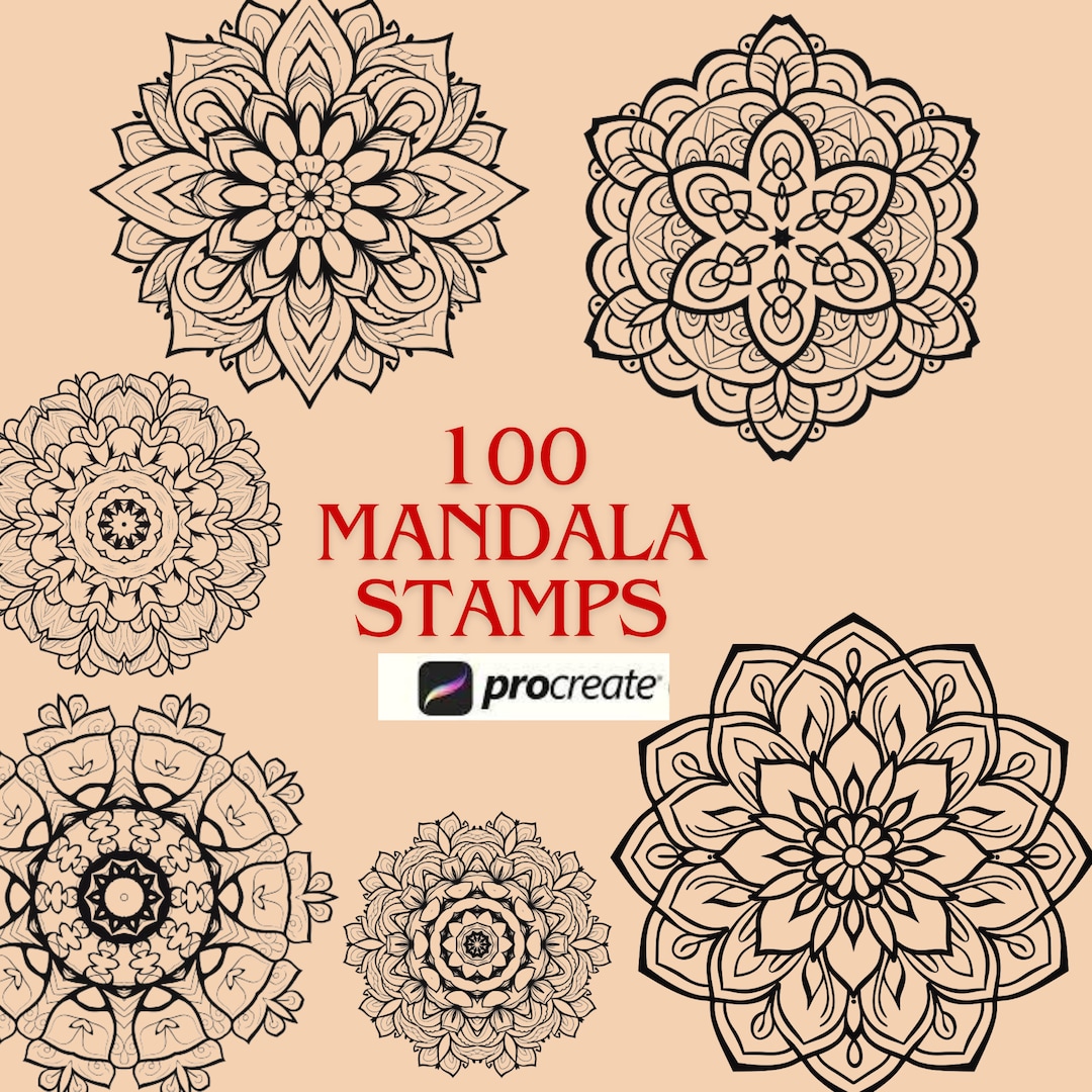 Mandala Procreate Stamps Procreate Coloring Stamps PDF Coloring Pages ...