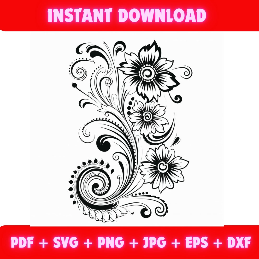 Acanthus SVG Doodle, Filigree SVG, Decorative Ornament Svg, Baroque Svg ...