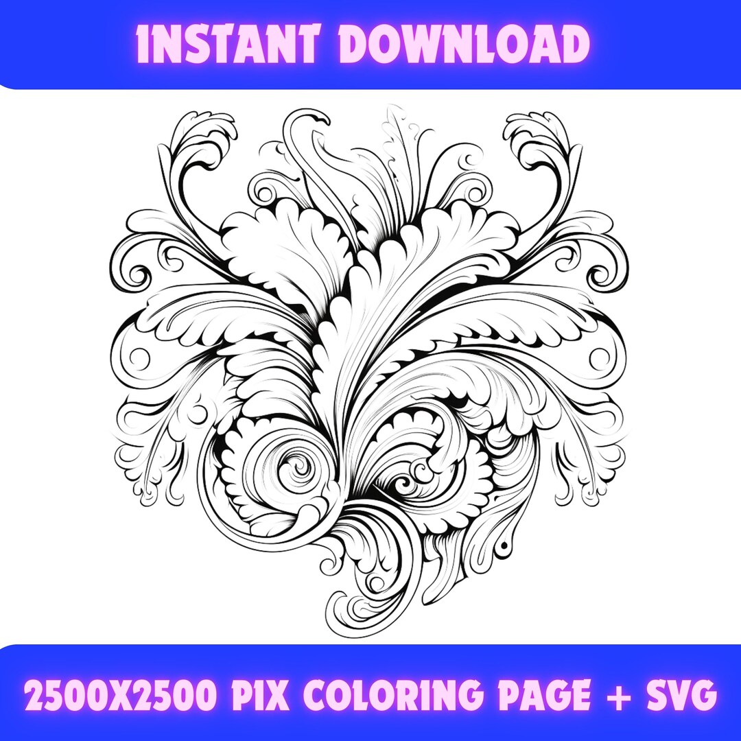 Acanthus SVG Doodle, Filigree SVG, Decorative Ornament Svg, Baroque Svg ...