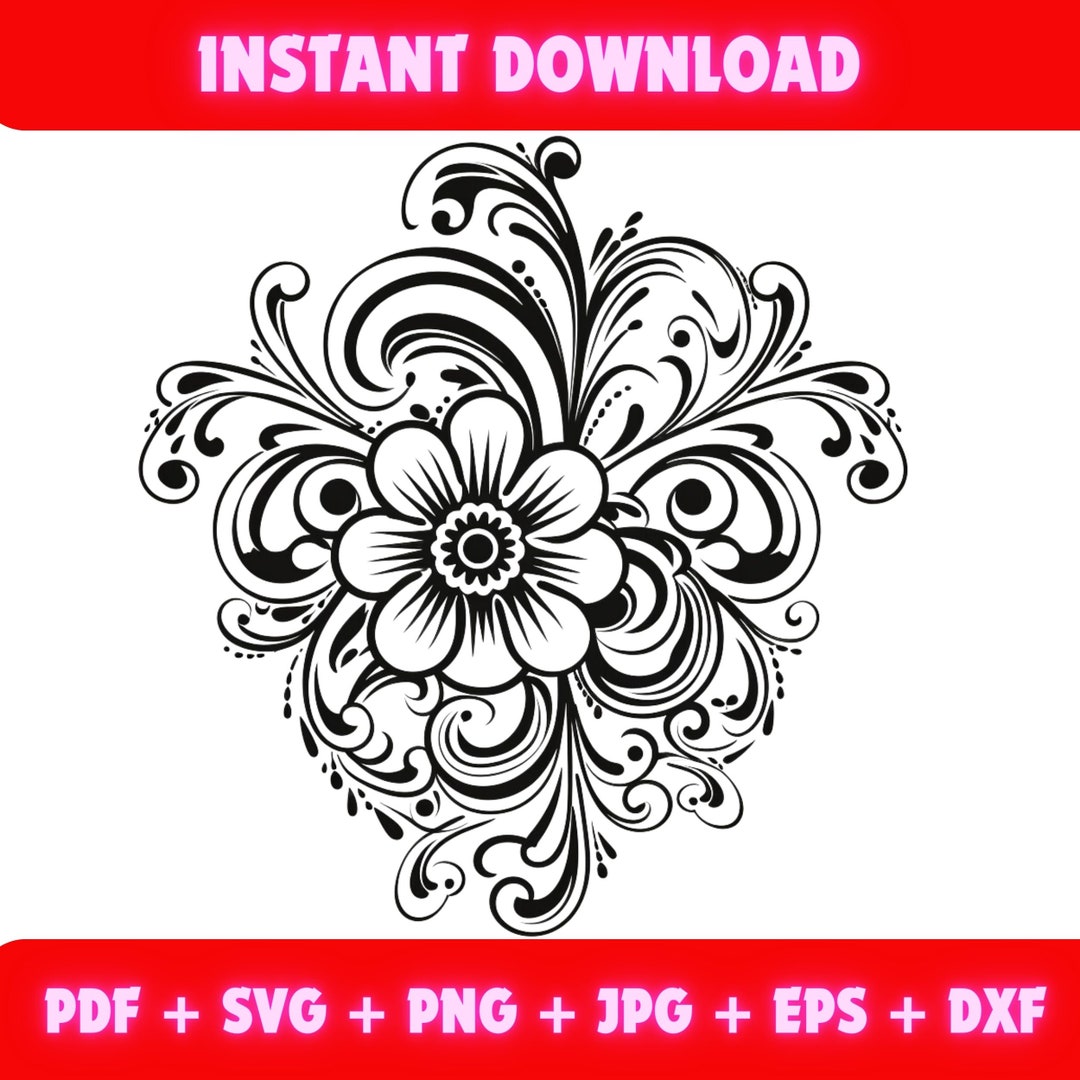 Acanthus SVG Doodle, Filigree SVG, Decorative Ornament Svg, Baroque Svg ...