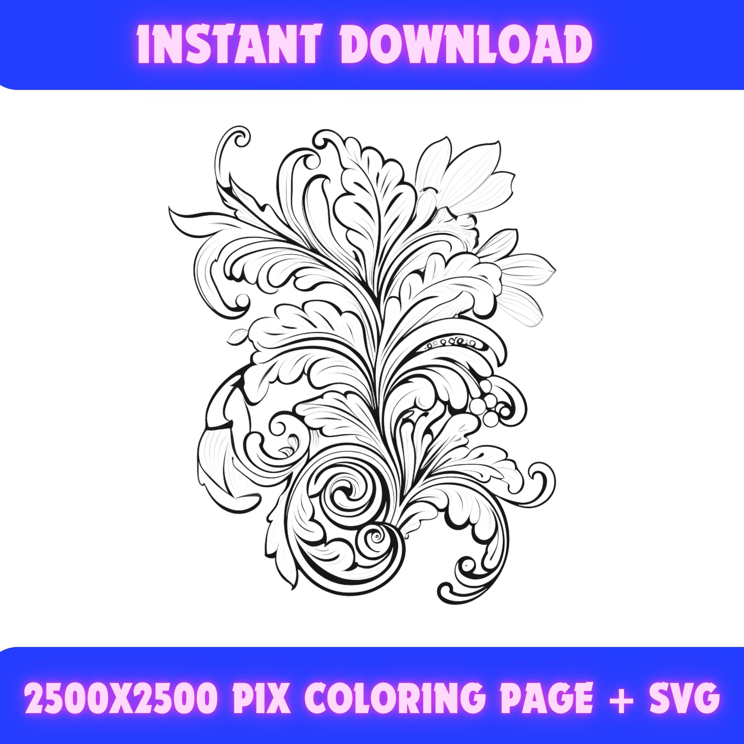 Acanthus SVG Doodle, Filigree SVG, Decorative Ornament Svg, Baroque Svg ...