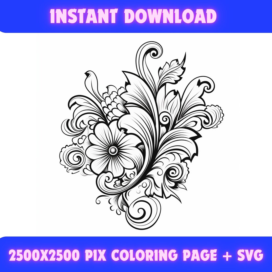 Acanthus SVG Doodle, Filigree SVG, Decorative Ornament Svg, Baroque Svg ...