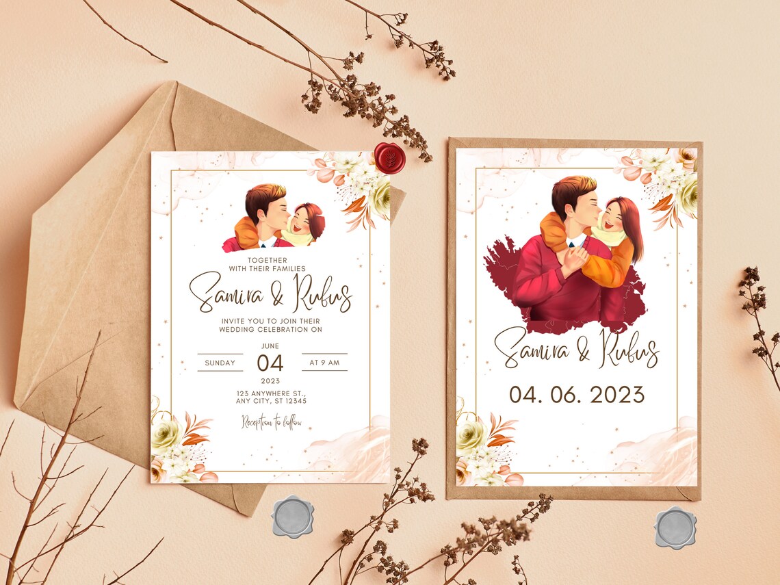Animated Photo Wedding Invitation Template : Classic Modern Invite ...