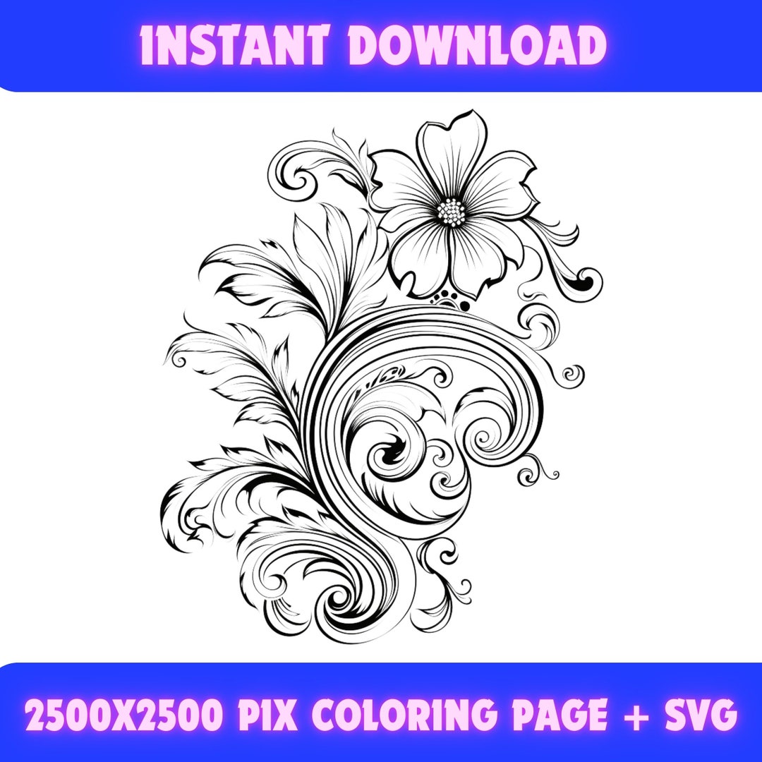 Acanthus SVG Doodle, Filigree SVG, Decorative Ornament Svg, Baroque Svg ...