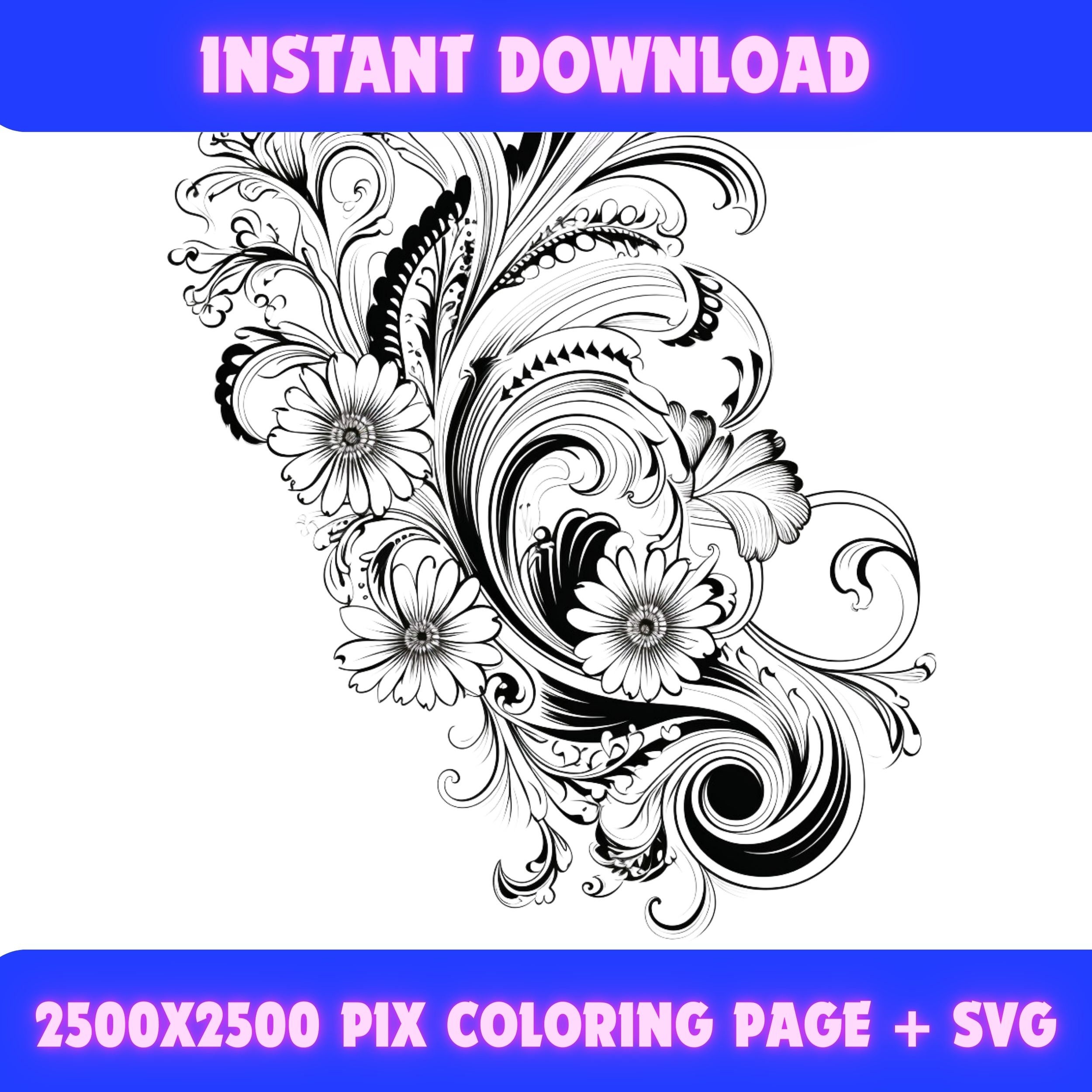 Acanthus SVG Doodle, Filigree SVG, Decorative Ornament Svg, Baroque Svg ...