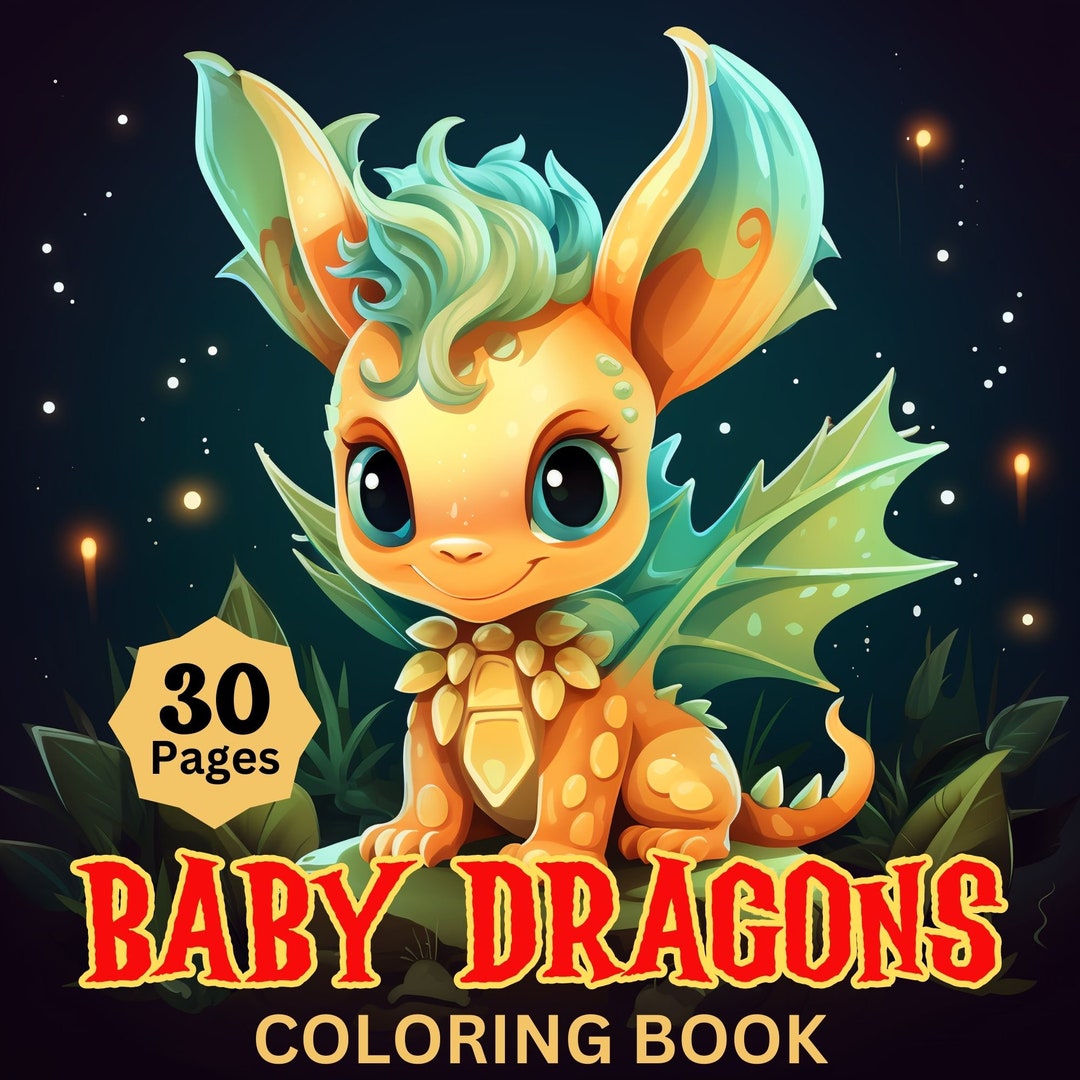PDF Coloring Pages, 30 Baby Dragons Coloring Pages for Adults ...