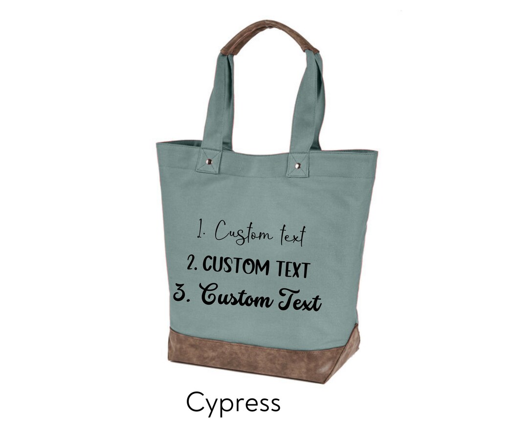 Large, Sturdy Canvas Tote - Custom Text - Etsy