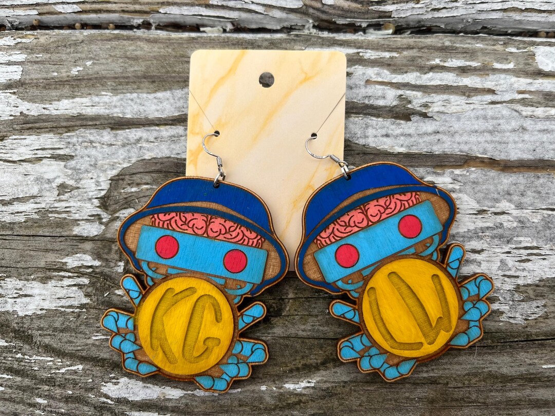 Han Tyumi Wizard KGLW Wood Burned and Hand Painted Earrings - Etsy