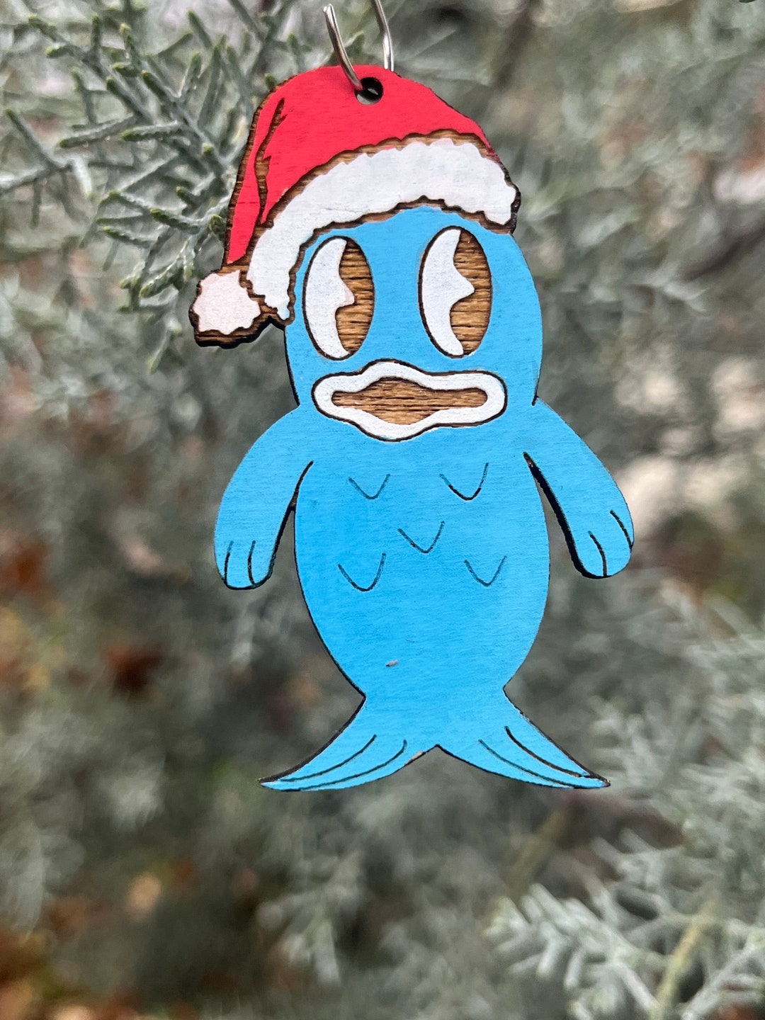 Santa KGLW Fishing for Fishies King Gizzard Holiday Ornament and Magnet ...