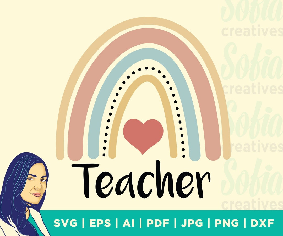 Teacher Svg Rainbow Svg Teacher Shirt Svg School Svg - Etsy