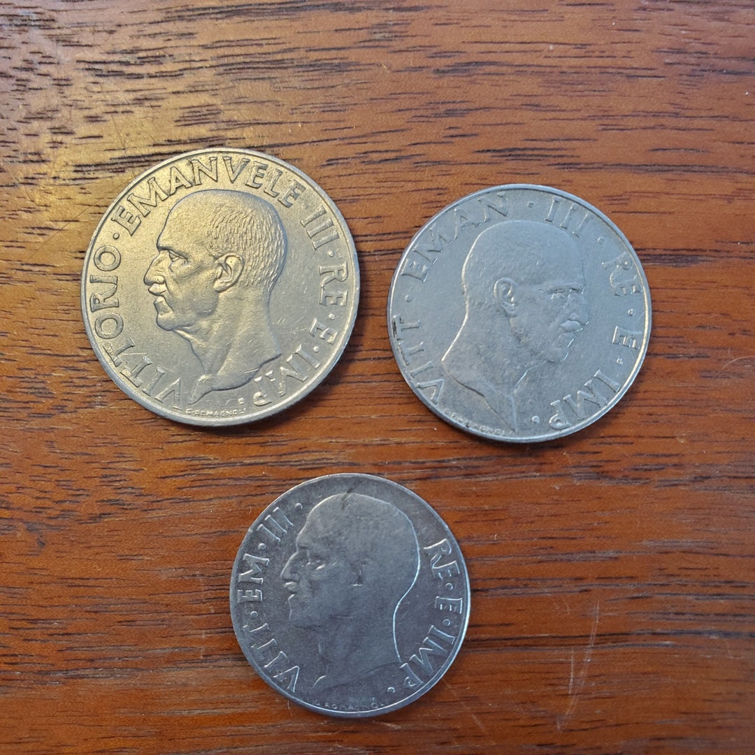 Italian Collection International Coins World Vintage 1940's Fascist Era ...