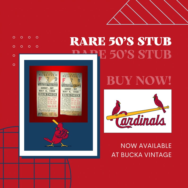 St Louis Cardinals Ticket Stubs, 1958 Vintage - Etsy