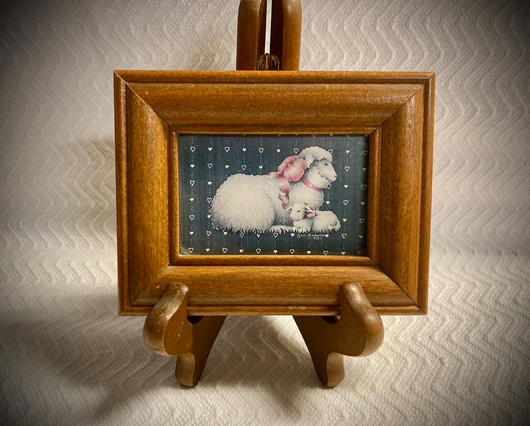 Lamb Art Framed by Artist Jan Jameson 1987. - Etsy