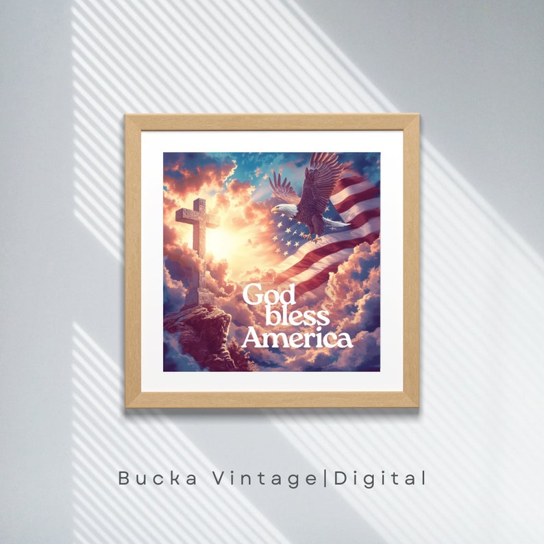 USA Patriotic Eagle Flag Cross God Bless America Png+transparent PNG ...