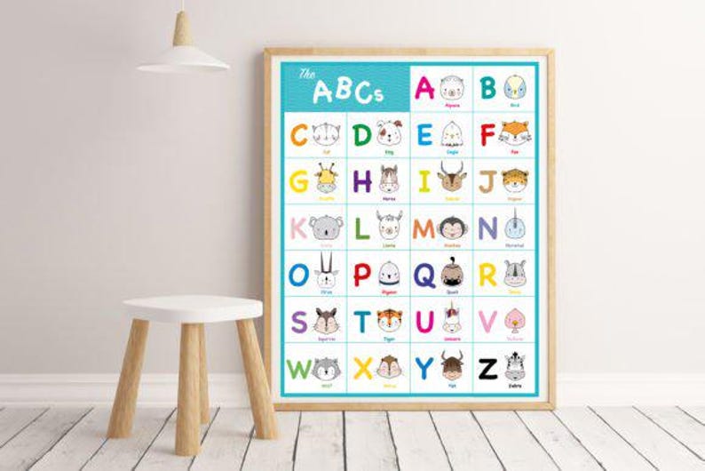 ABC Chart, Printable Educational Animals - Etsy