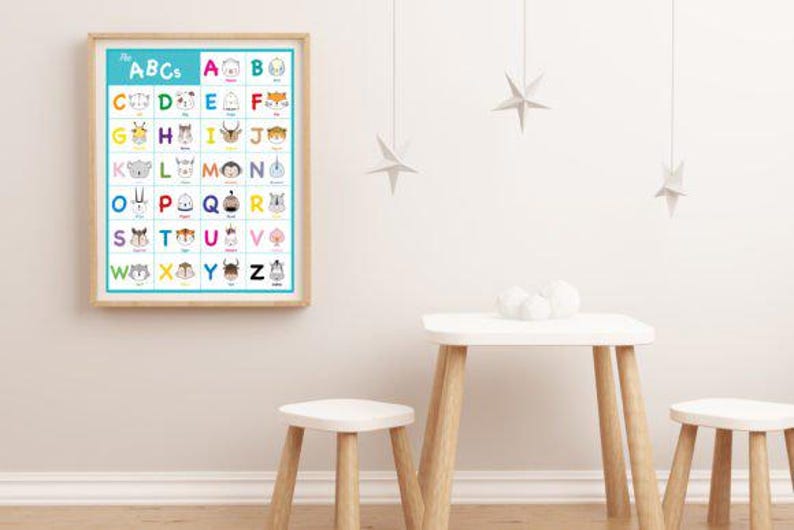 ABC Chart, Printable Educational Animals - Etsy