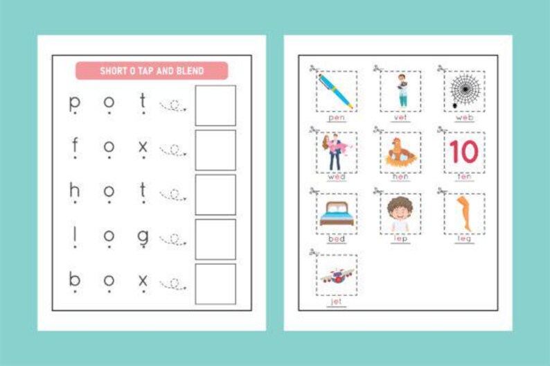 CVC Word Worksheets for Kindergarten - Etsy