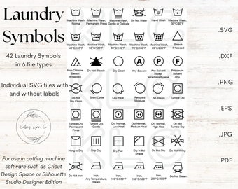 Care Label Clip Art Laundry Symbols Clipart SVG/EPS Textile Care ...