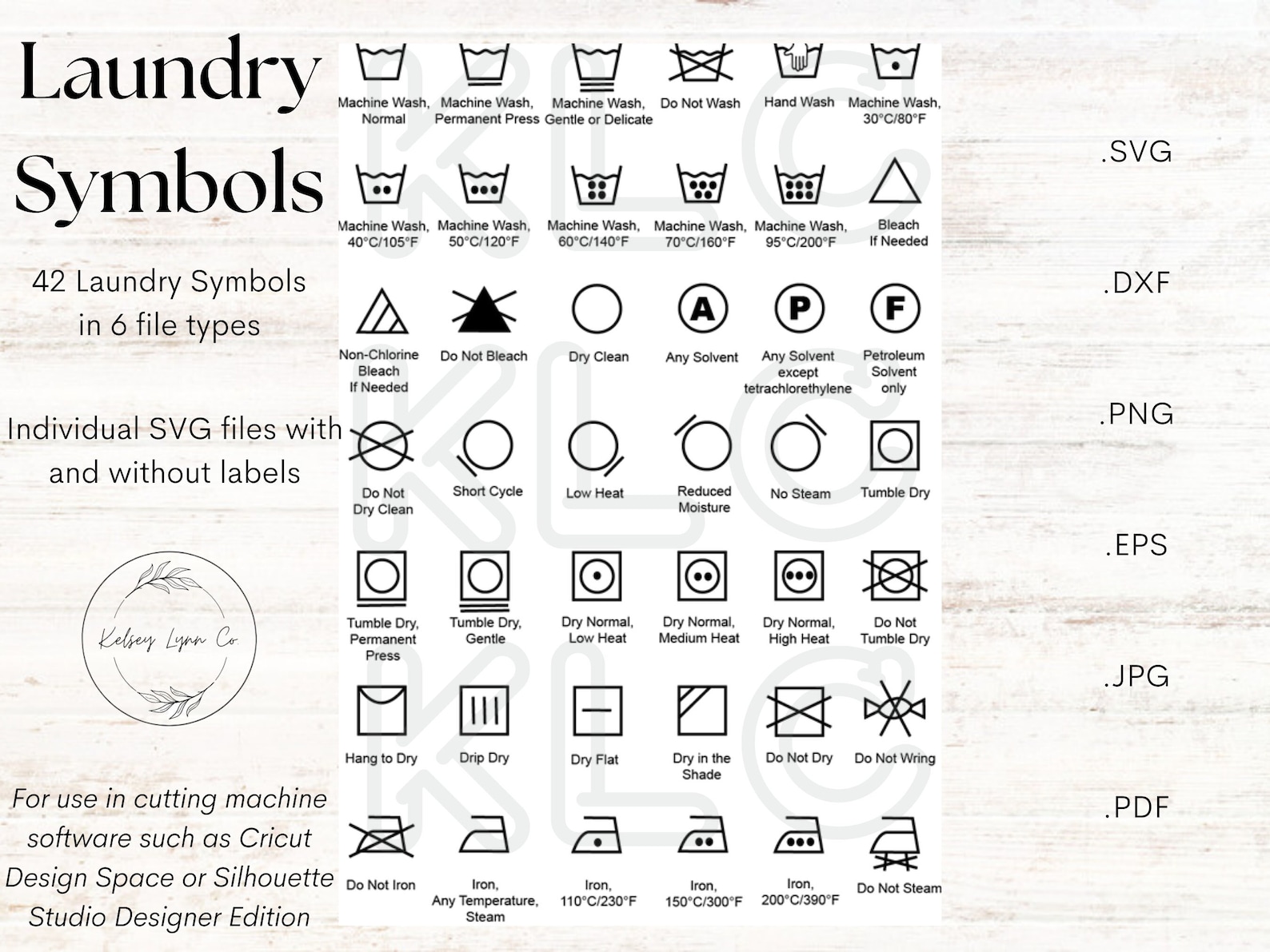 Laundry Symbol SVG, PNG, PDF, Clothing Care Symbol, Washing ...