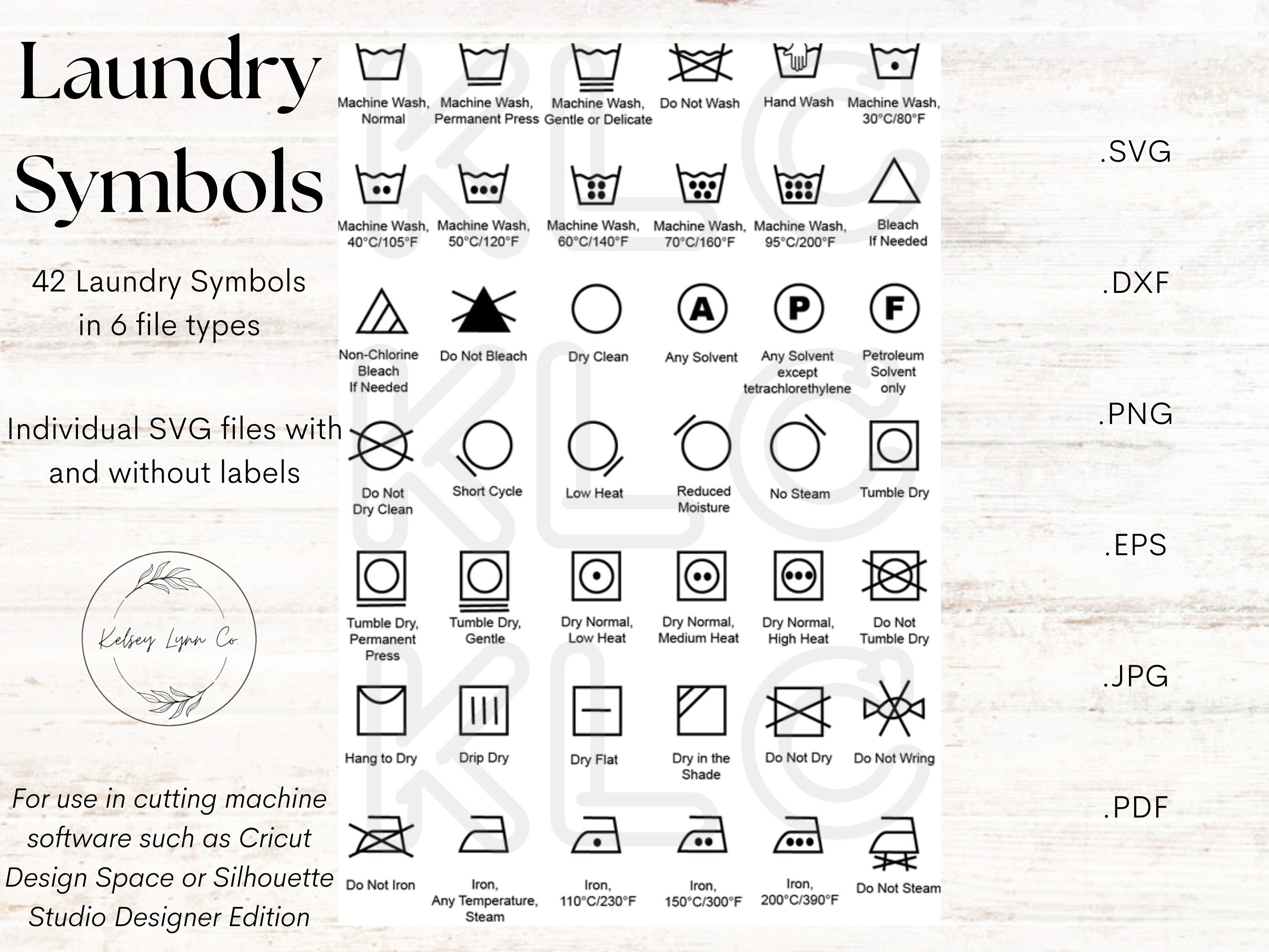Laundry Symbol SVG, PNG, PDF, Clothing Care Symbol, Washing ...