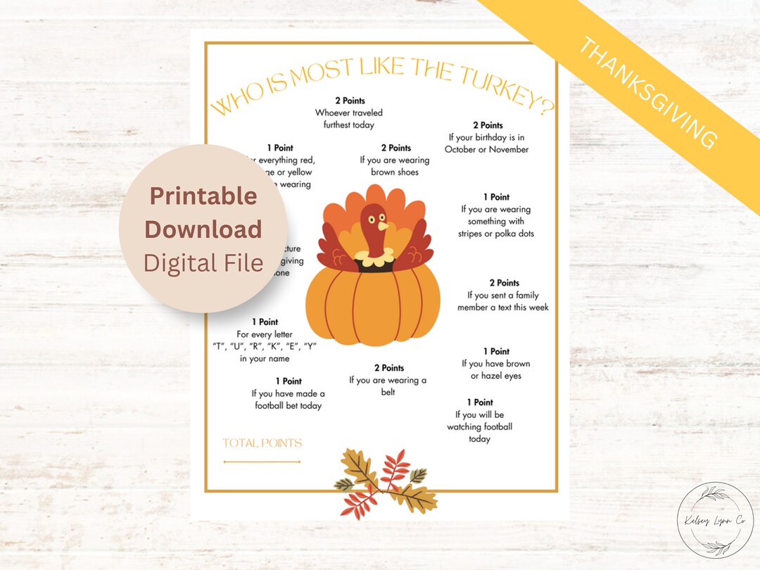 Who is Most Like the Turkey?, 2024 Thanksgiving, Turkey, Thanksgiving ...