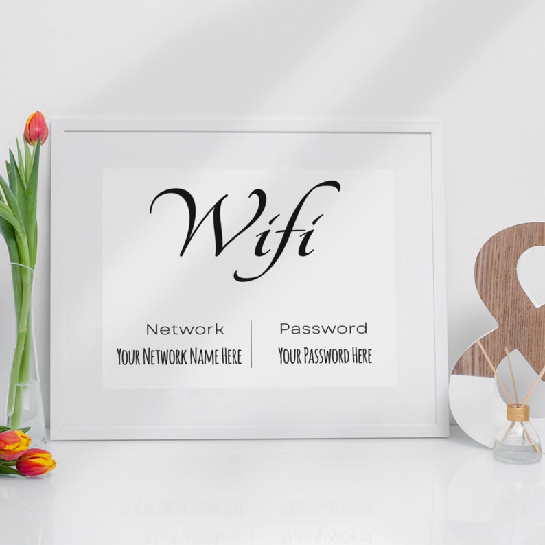 Wifi Password Sign, Editable Wifi Template, Printable Wifi Sign, 11x8.5 ...
