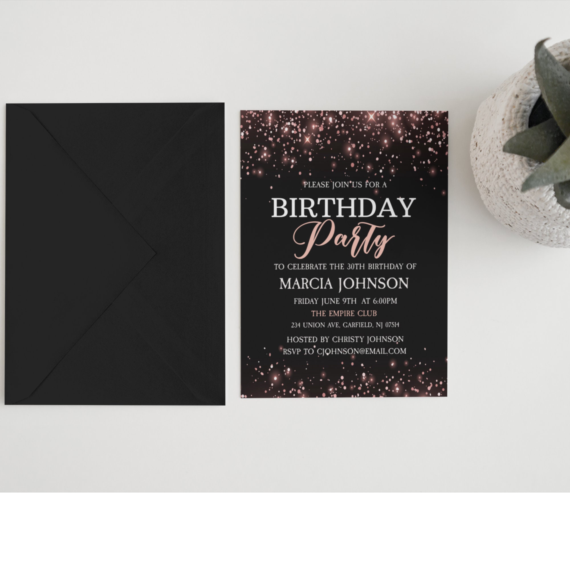 Editable Sparkle Birthday Invitation, Party Invitation, Invitation ...