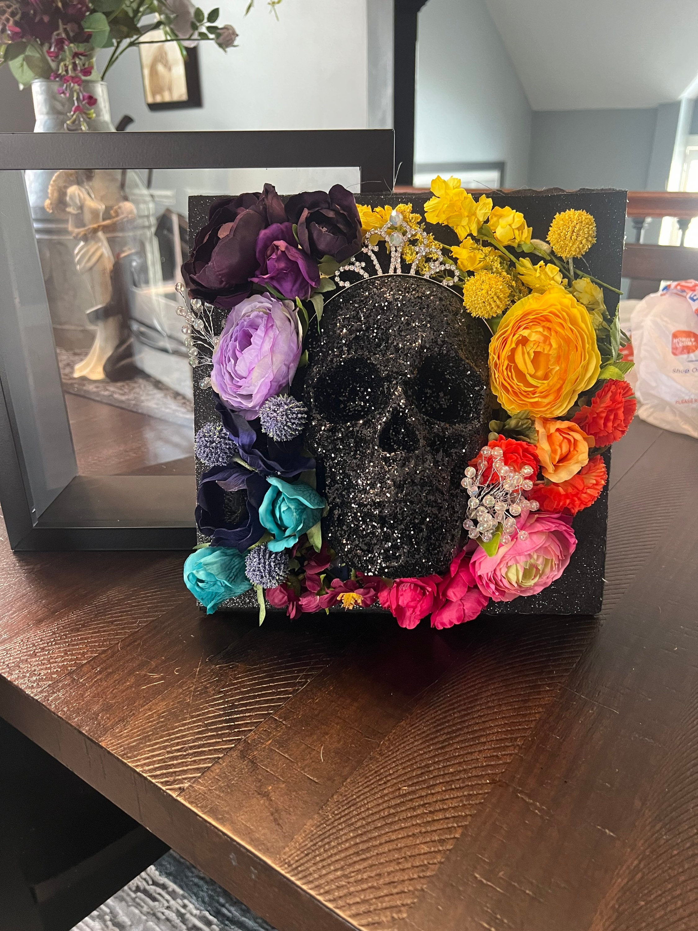 Skull Shadowbox in Rainbow - Etsy