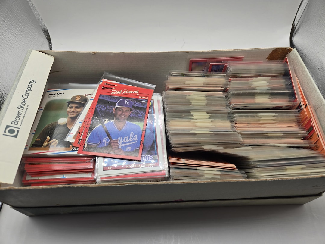 Shoebox of Baseball Cards Mostly 80s and 90s Topps and Fleer - Etsy