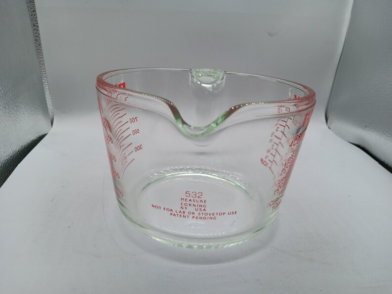Vintage Pyrex 4 CUP 1 QT 1000 ML Heavy Glass Measuring Cup Red Letters ...