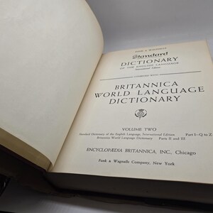 Britannica World Language Dictionary Two Volume Set International ...