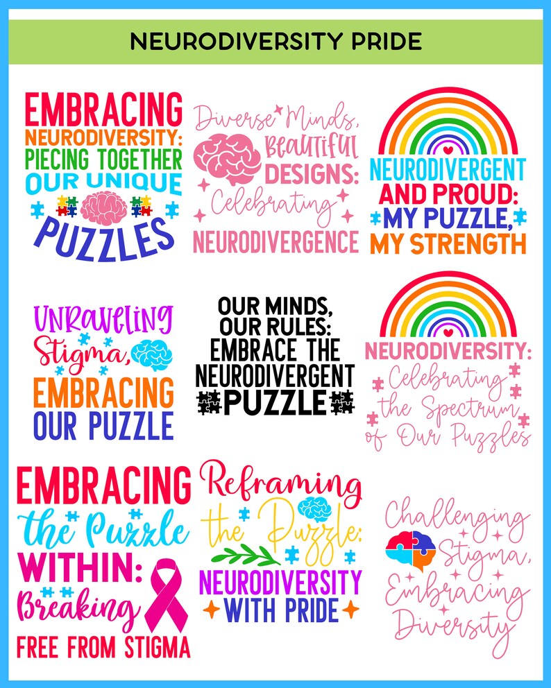 Neurodiversity PNG, Autism PNG Bundle, Autism Awareness Png, Autism ...