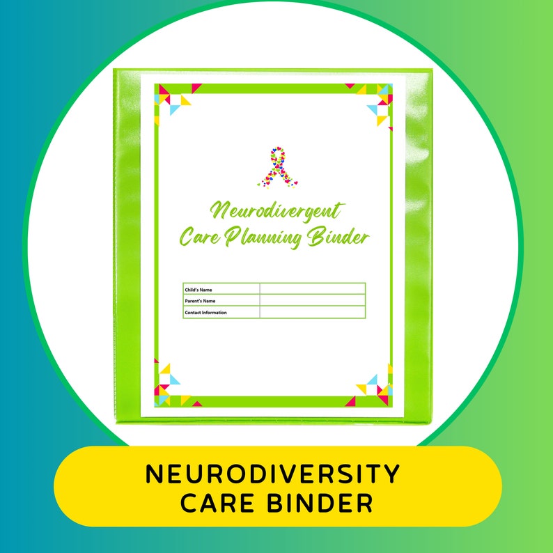 Autism Care Binder Printable| ASD Child Planner, Neurodivergent ...