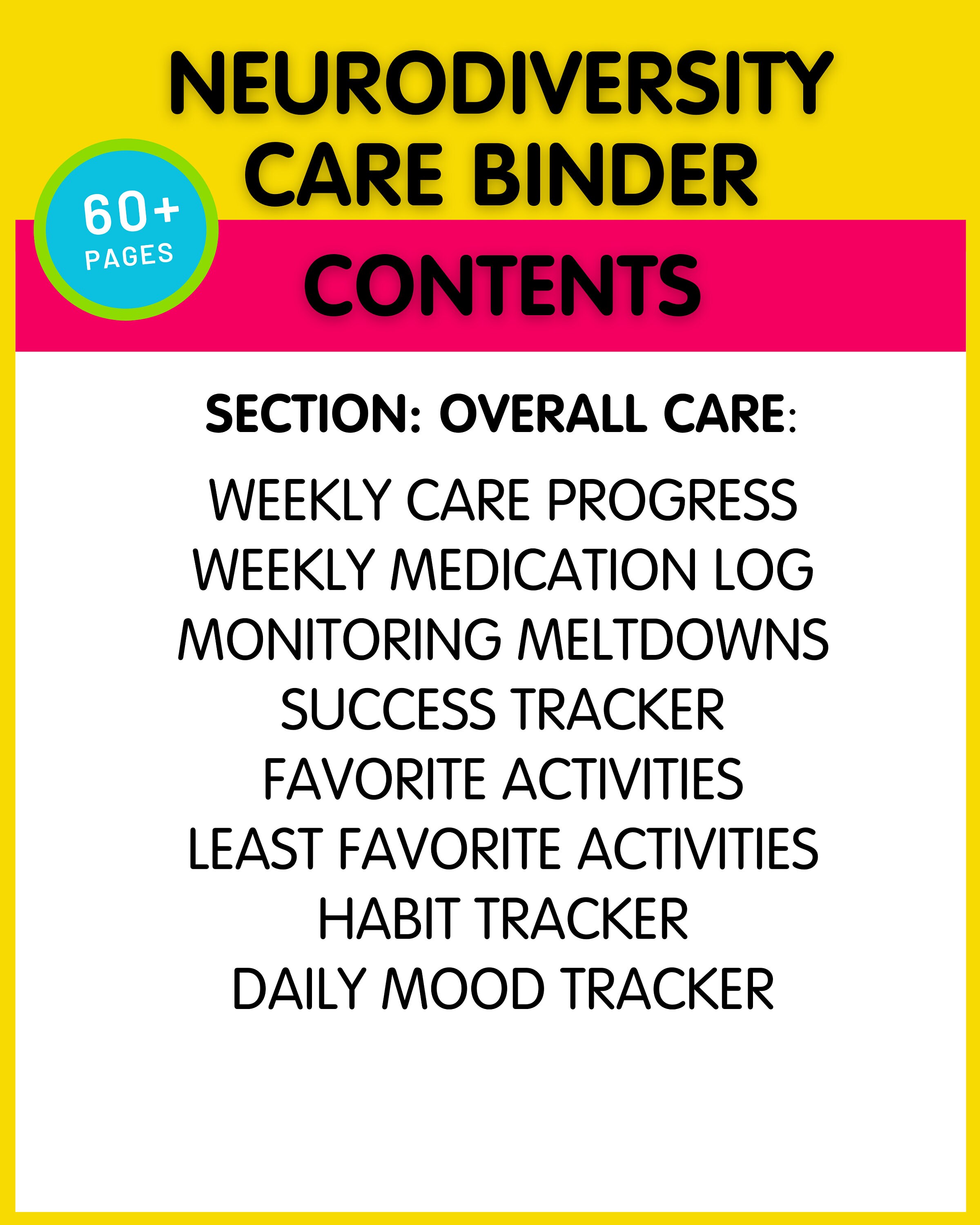 Autism Care Binder Printable| ASD Child Planner, Neurodivergent ...
