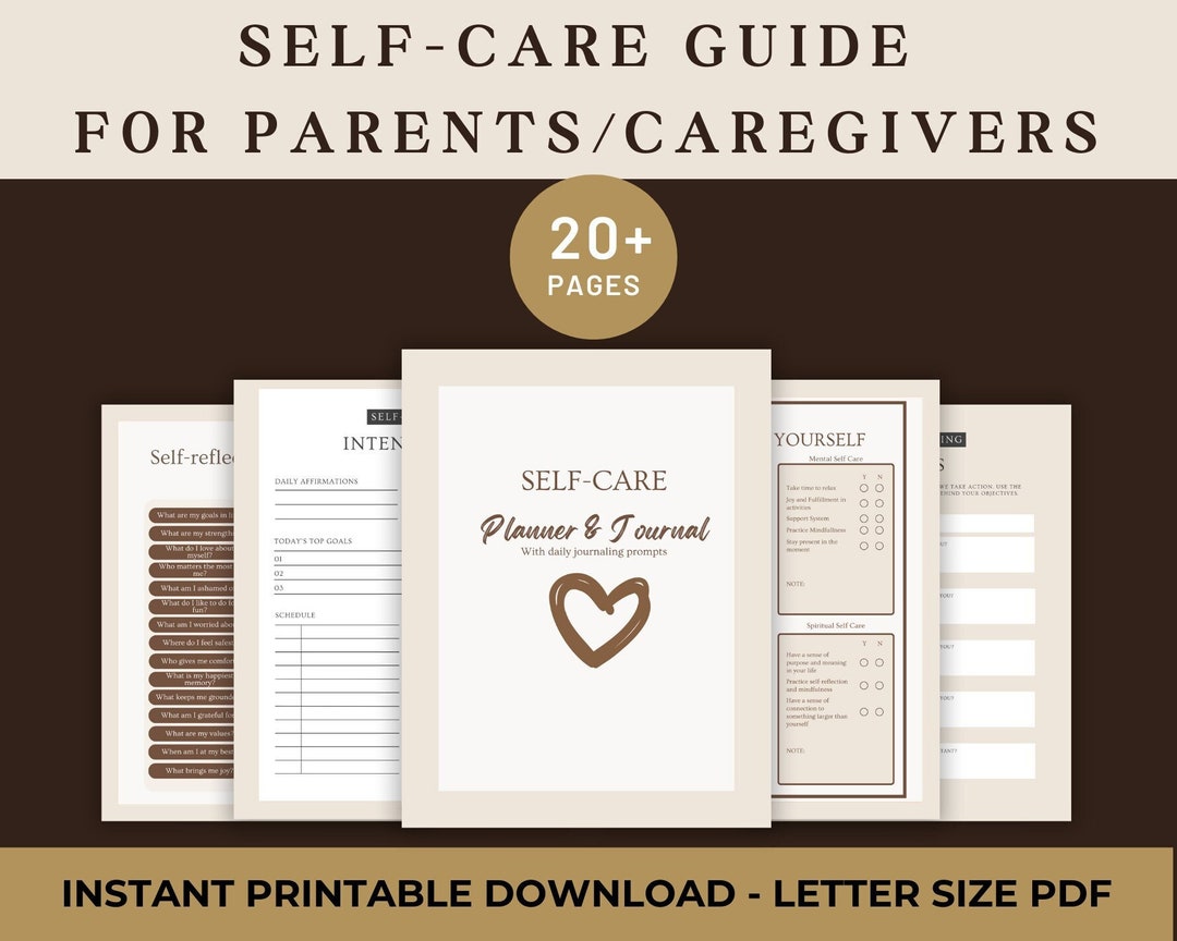 Caregiver Self-care Guide | Self Care Planner, Flourish Planner, Self ...