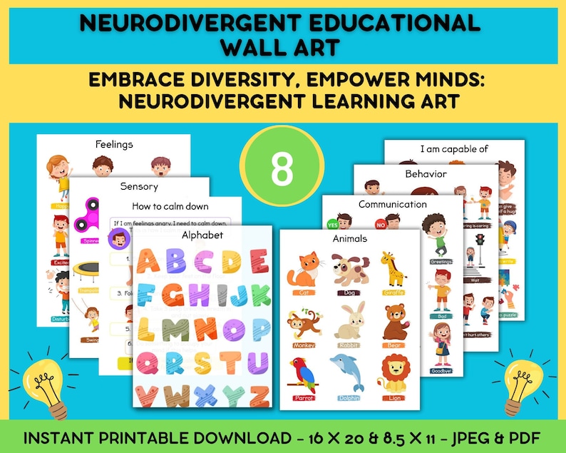 8 Neurodivergent Educational Wall Art| Neurodiverse Homeschool ...