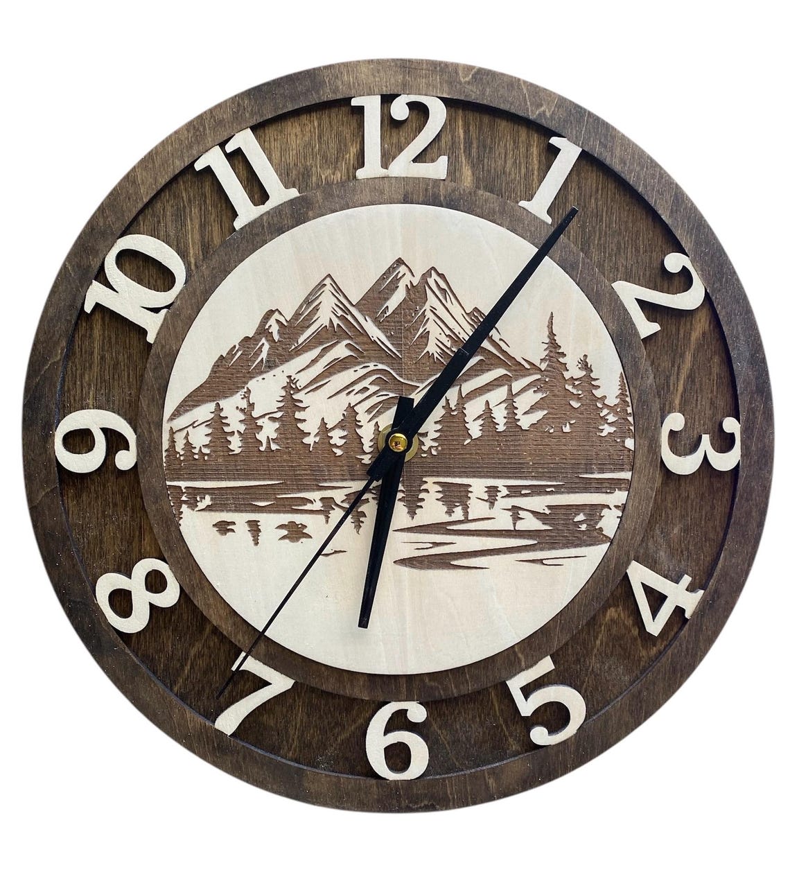 Mountain Clock Laser Cut File: Engrave SVG (digital File) - Etsy