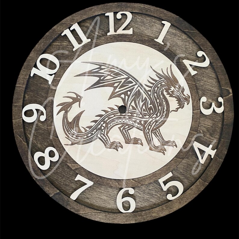 Laser Cut Dragon Clock File: SVG, Lightburn (digital Download) - Etsy