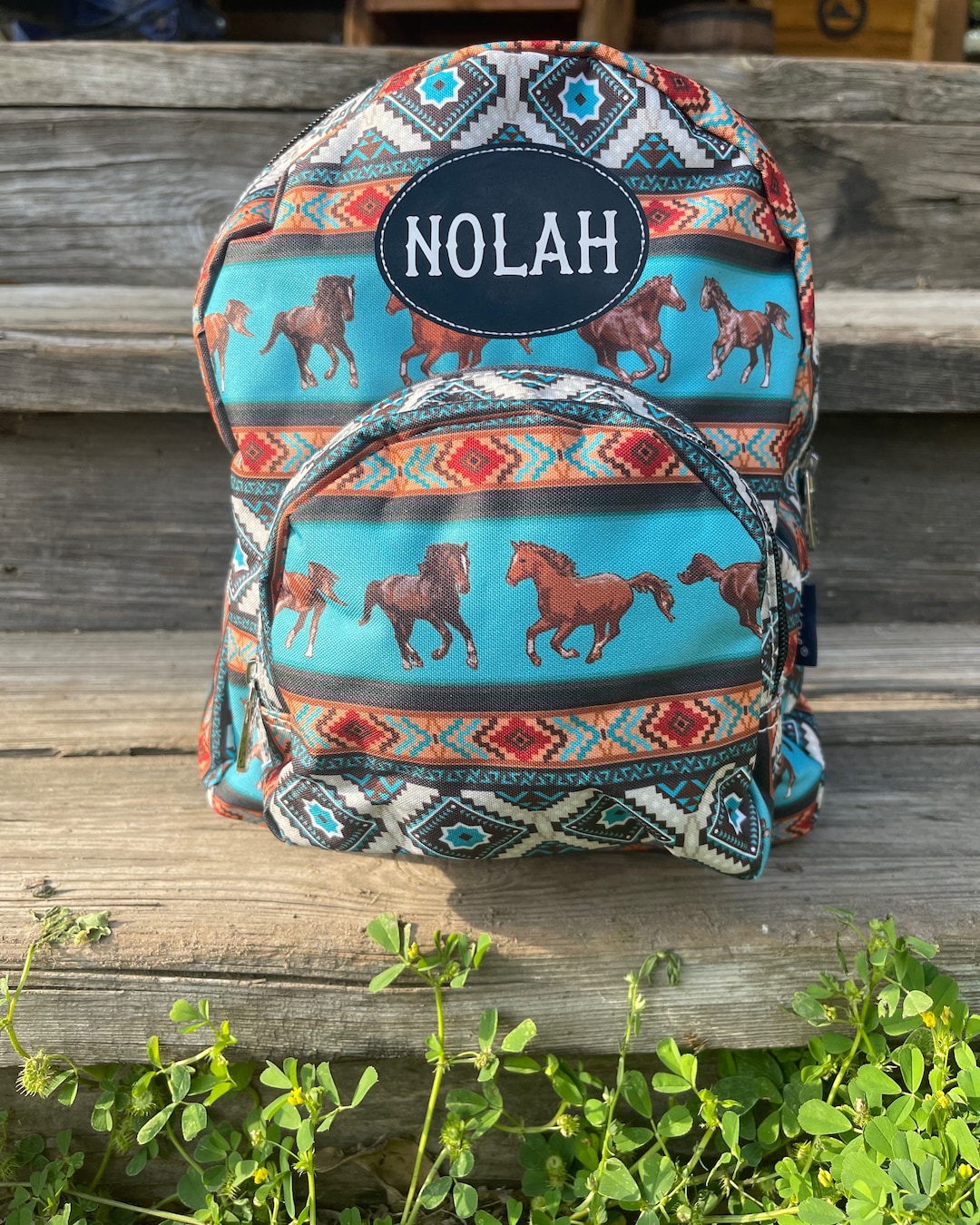 Western Horse Mini Backpack, Aztec Mini Backpack, Personalized Backpack ...