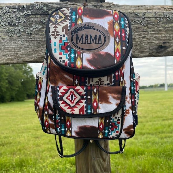 Cow Print Backpack - Etsy