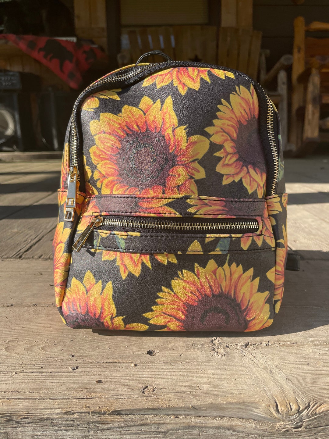 Leather Sunflower Backpack, Personalized Backpack,personalized Gift ...